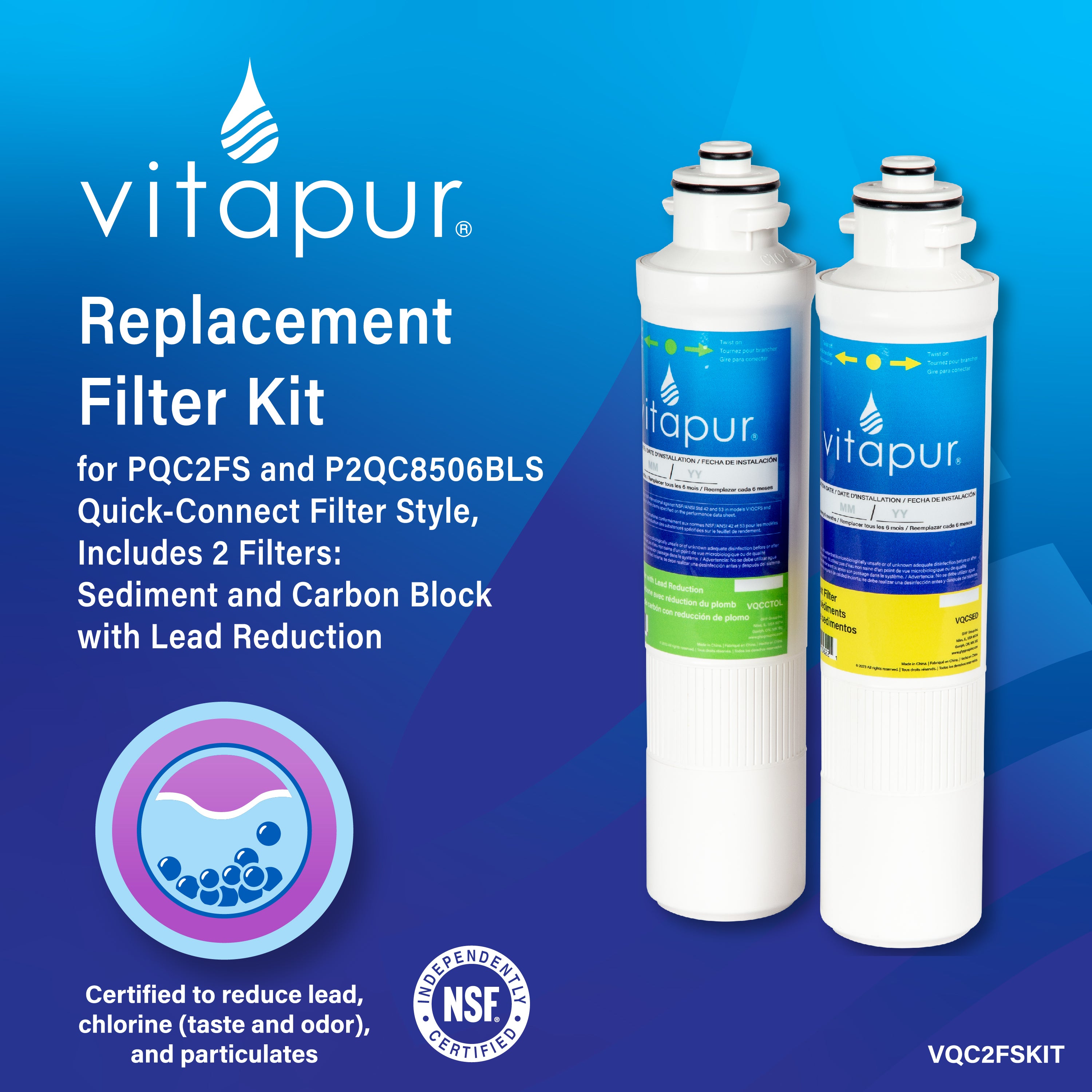 Vitapur Filter Replacement Kit for PQC2FS and P2QC8506BLS