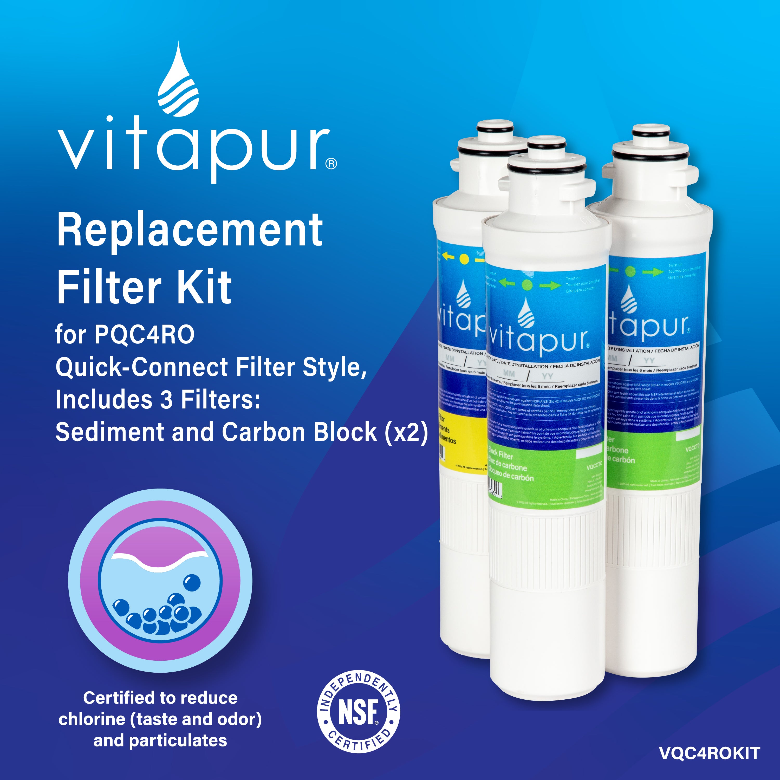 Vitapur Filter Replacement Kit for PQC4RO